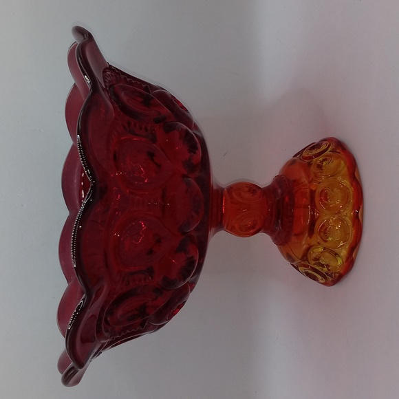 Accents | Vintage Le Smith Moon Stars Amberina Glass 8 Compote Base Has ...